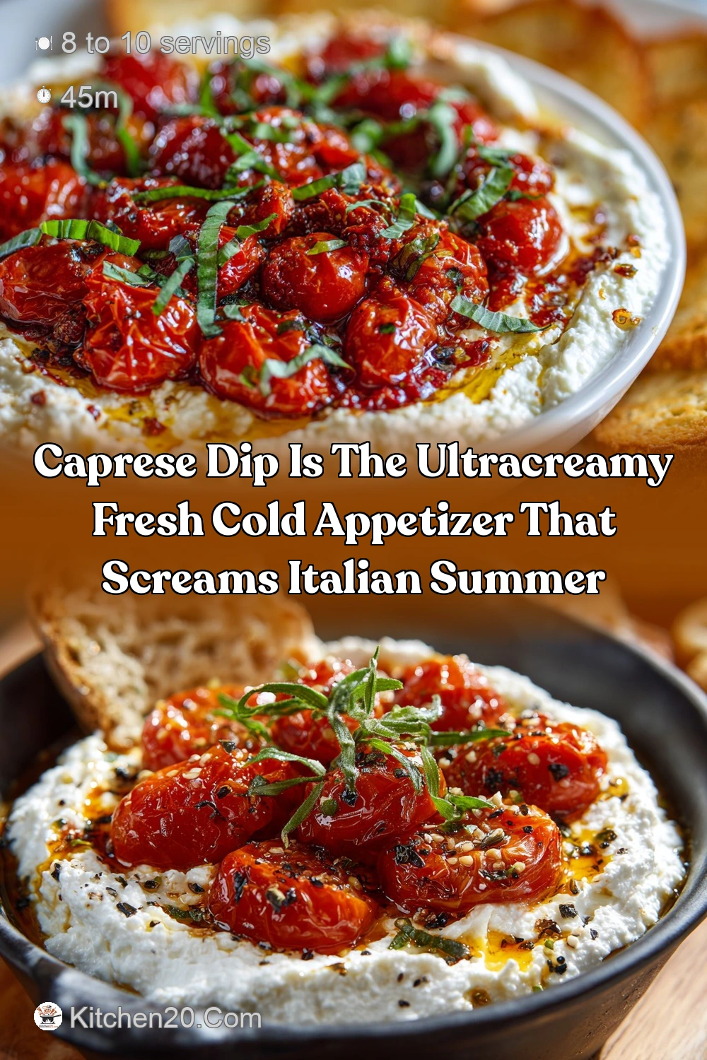Caprese Dip Easy Cold Appetizer with Whipped Ricotta Base
