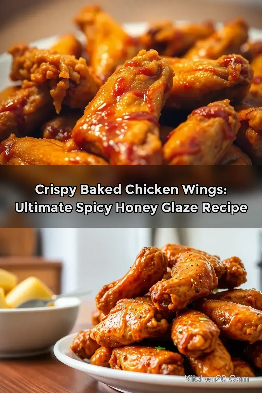 Easy Crispy Baked Chicken Wings Recipe with Spicy Honey…