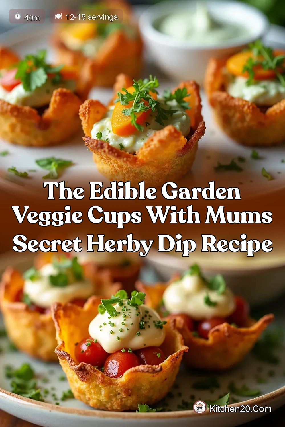 Elevated Veggie Cups with Classic Herby Vegetable Dip