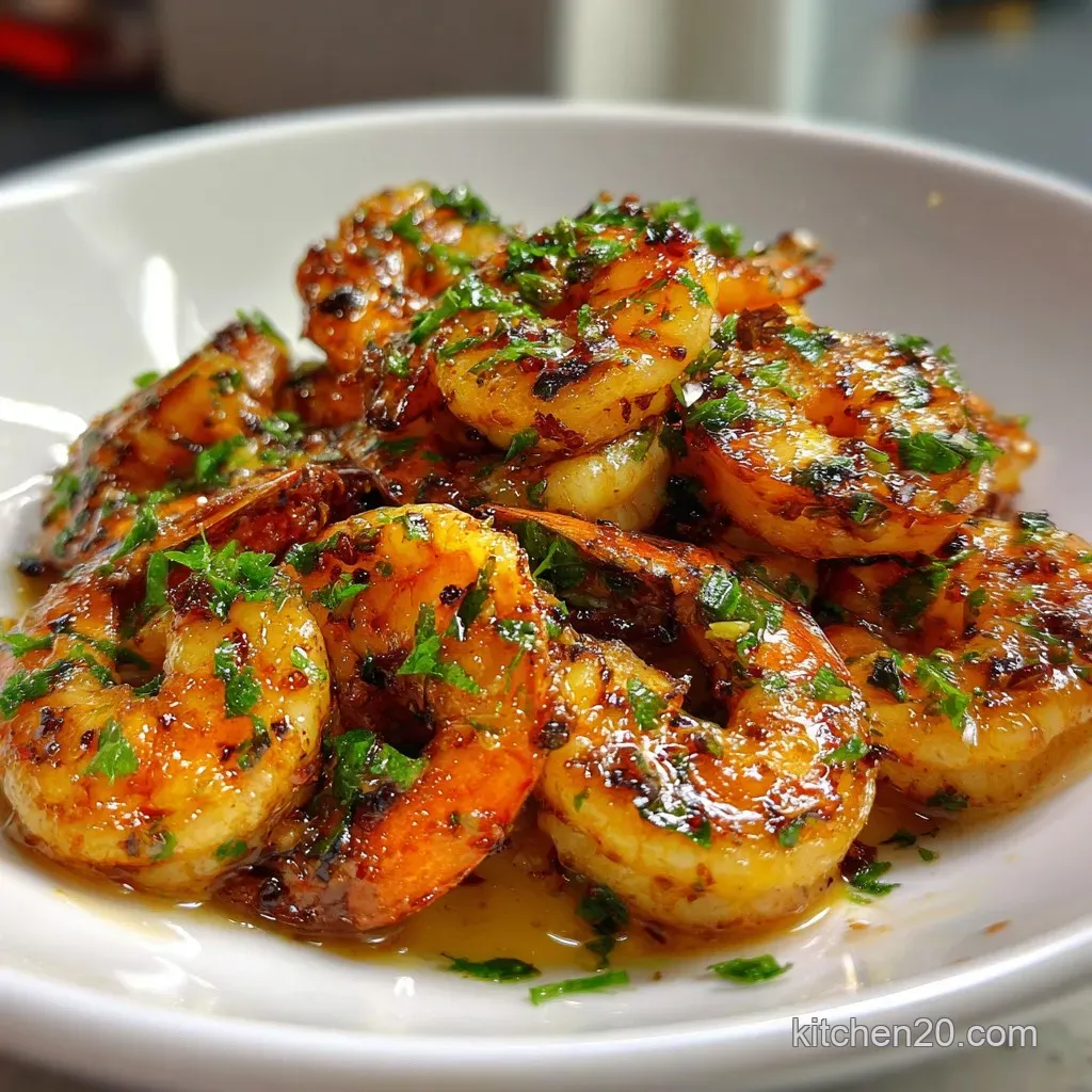 High Protein Honey Garlic Shrimp: Sticky Glaze - Kitchen20
